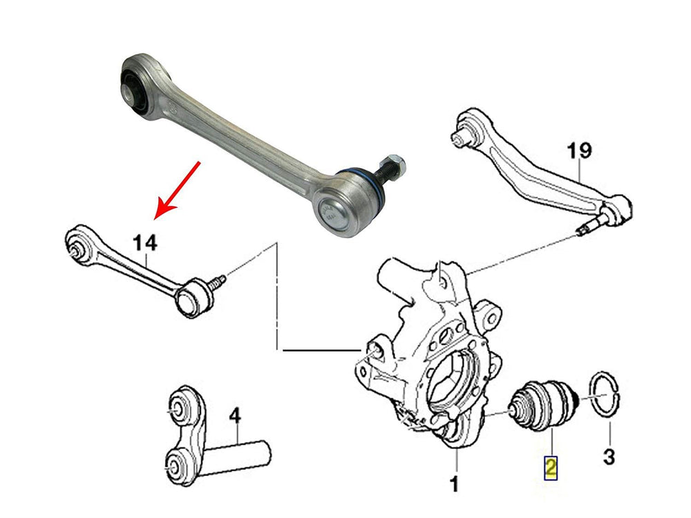 BMW 6 Series E63/E64 2004-2010 Rear Upper Wishbone Suspension Control ...